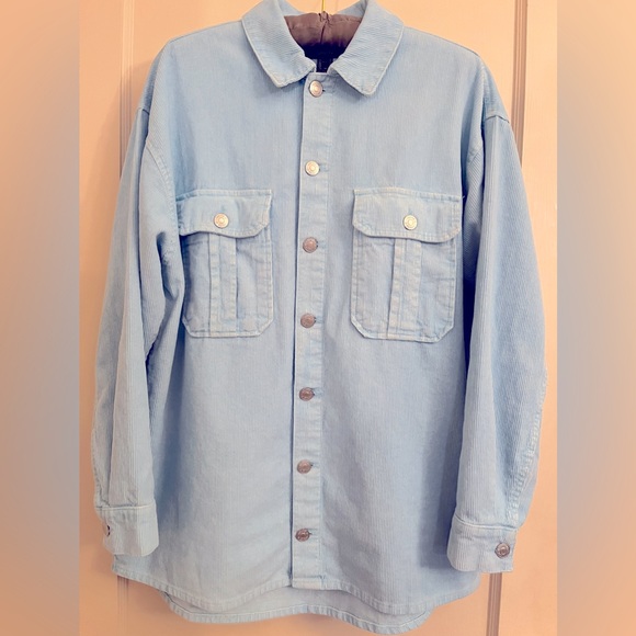 Forever 21 | Tops | Baby Blue Corduroy Shacket By Forever 2 Nwt | Poshmark